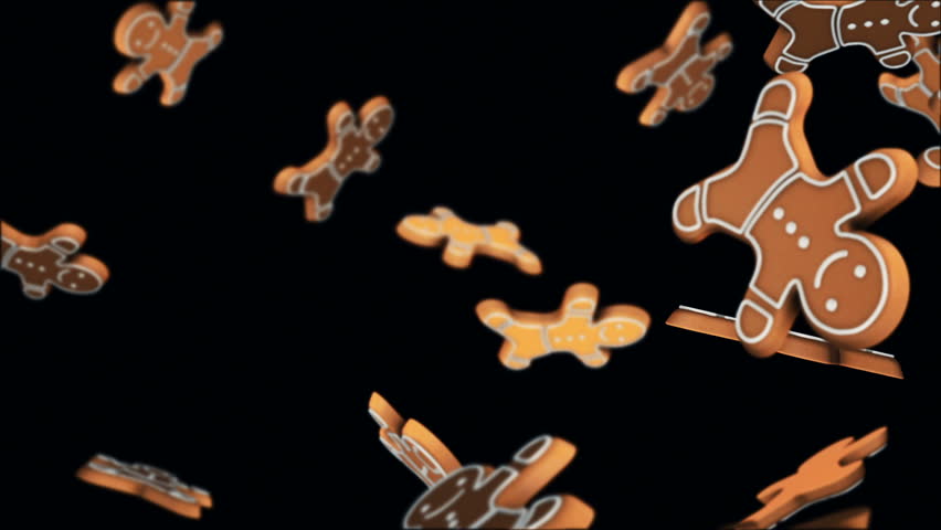 Animation of Falling Christmas Cookies Stock Footage Video (100% ...