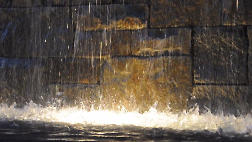 fireplace like artificial waterfalls water falling Stock Footage Video ...