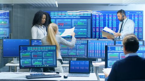 Multiethnic Team Traders Busy Working Stock Stock Footage Video (100% ...