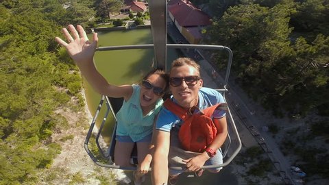 Young Loving Happy Couple Cable Car Stock Footage Video (100% Royalty ...