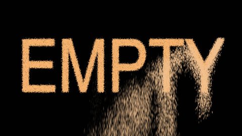 Word Empty Appears Sand Crumbles Transparent Stock Footage Video (100% ...