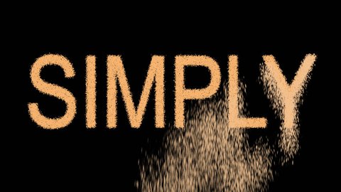 Word Simply Appears Sand Crumbles Transparent Stock Footage Video (100% ...