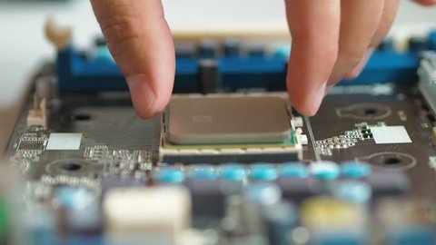 Removing Replacing Computer Processor Cpu Installing Stock Footage Video (100% Royalty-free ...