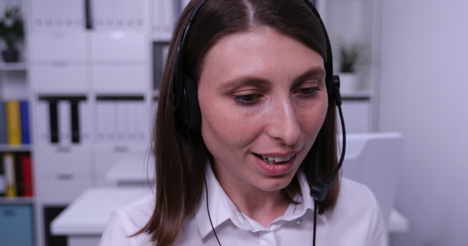 cheerful young customer service operators take Stock Footage Video (100 ...