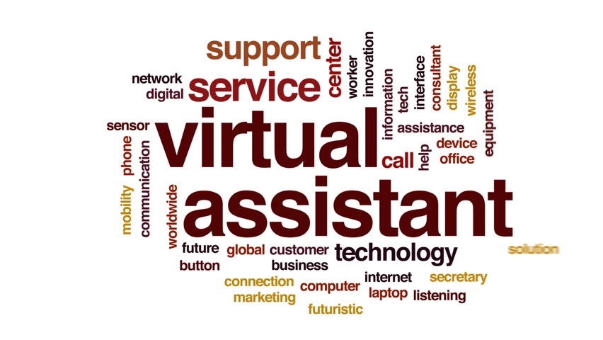 Virtual Assistant Animated Word Cloud, Stock Footage Video (100% ...