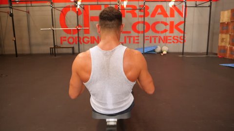 Back View Male Athlete Training On Stock Footage Video (100% Royalty ...