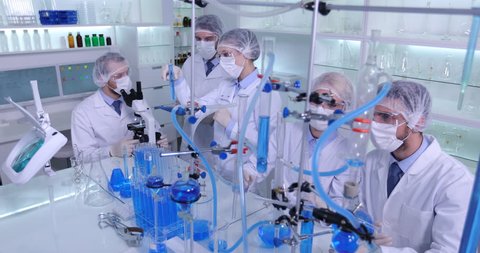 Chemist Team Researchers Talking Working Vials Stock Footage Video (100 ...