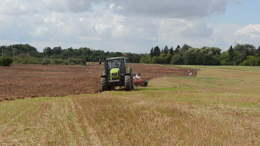 tractor work plow agriculture field autumn Stock Footage Video (100% ...