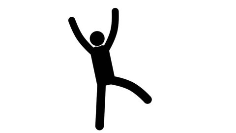 Happy Pictogram Man Dances Joy His Stock Footage Video (100% Royalty ...