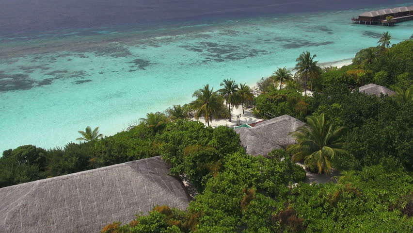 aerial view tropical island swimming pool Stock Footage Video (100% ...
