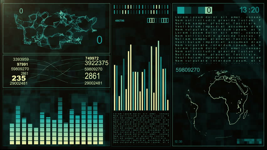Technology Computer Data Screen Gui. Stock Footage Video (100% Royalty ...