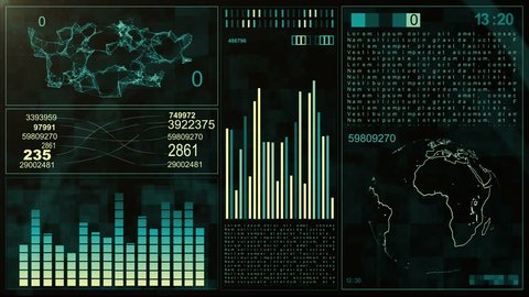 Technology Computer Data Screen Gui 4k Stock Footage Video (100% ...