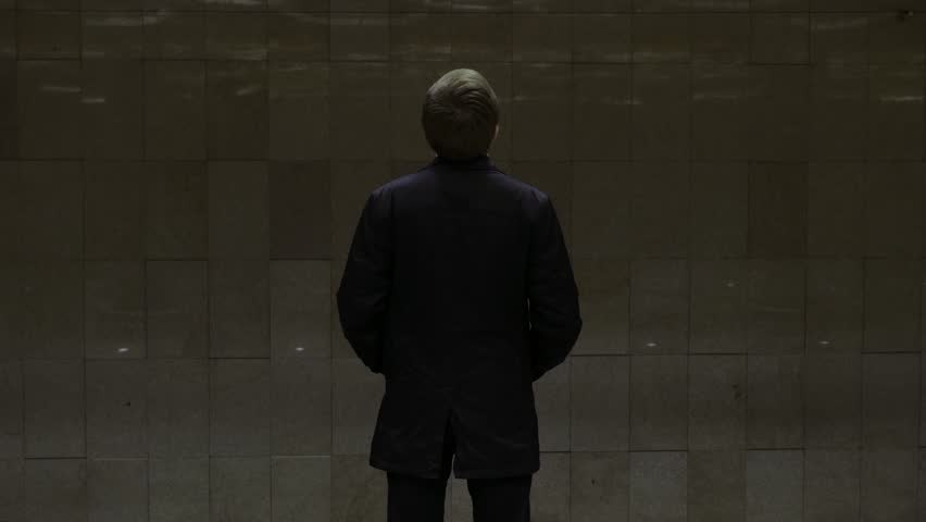 rear view lonely young man shot Stock Footage Video (100% Royalty-free ...