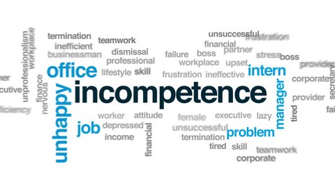 Incompetence Animated Word Cloud Text Design Stock Footage Video (100% ...