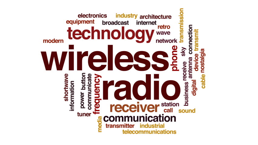 wireless radio animated word cloud text Stock Footage Video (100% ...