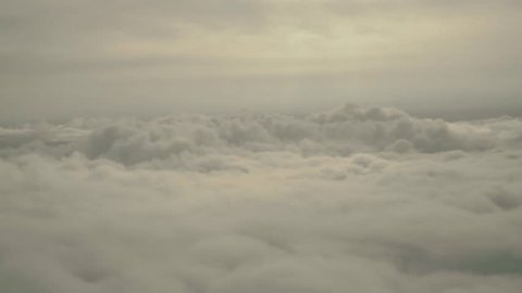 Gray Fluffy Clouds Flying Airplane Window Stock Footage Video (100% ...