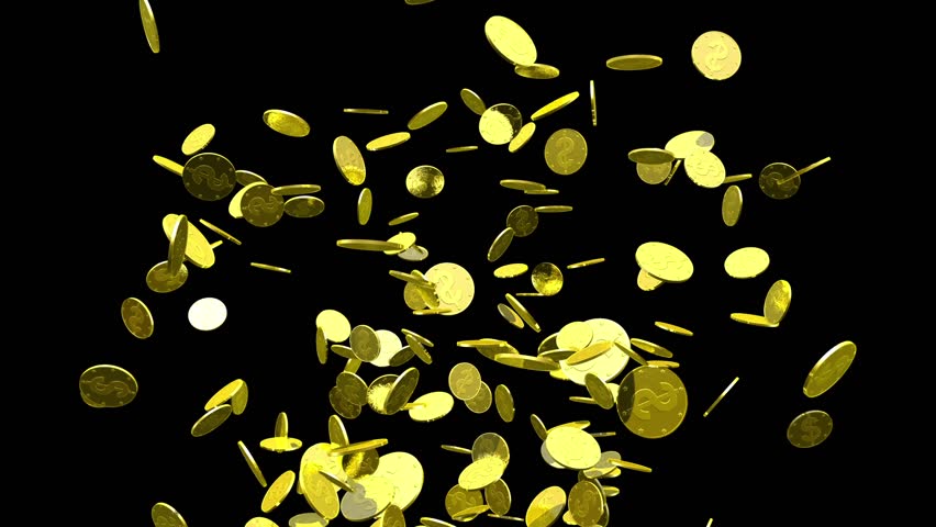 gold coins exploding on black background Stock Footage Video (100% ...