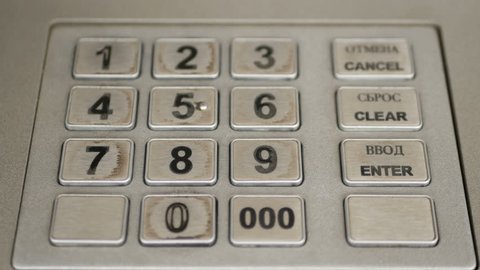 Atm Machine Closeup Keypad Numbers Stock Footage Video (100% Royalty ...