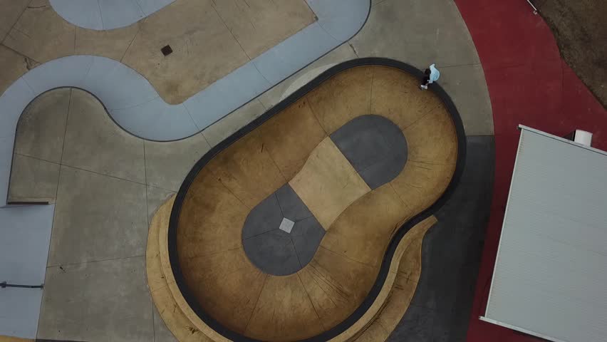 skateboarding bowl birds eye view Stock Footage Video (100% Royalty ...
