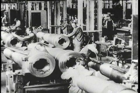 Circa 1910s Artillery Bombshells Bullets Manufactured Stock Footage ...
