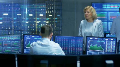 Back View System Control Center Operator Stock Photo (Edit Now) 1073337962