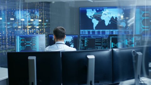 System Control Room Technical Operator Stands Stock Photo 771481828 ...