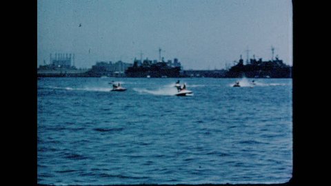 California 1950s Speed Boats Race On Stock Footage Video (100% Royalty ...