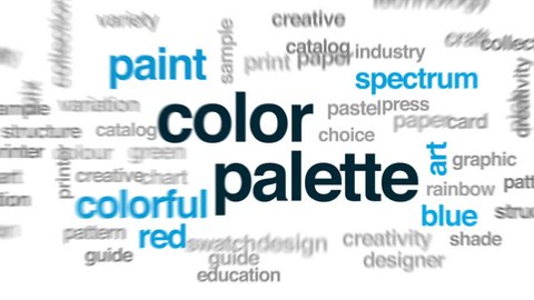 Color Palette Animated Word Cloud Text Stock Footage Video (100% ...