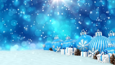 3d Animation Many Blue Christmas Baubles Stock Footage Video (100% ...