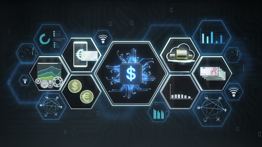 Fin-tech Icon, Financial Technology and : vidéo de stock (100 % libre ...