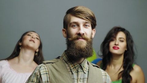 Group Funny People Celebrating Slow Motion Stock Footage Video (100% ...