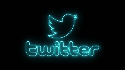 Twitter Logo Neon Lights Editorial Animation: video stock (100% royalty ...