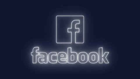 Facebook Logo Neon Lights Editorial Animation: video de stock ...