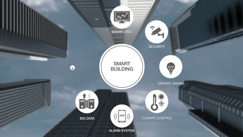 looking high-rise buildings skyscrapers architectures smart Stock ...