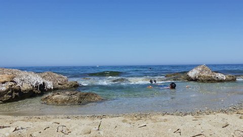 Adult Man Relaxes Sea Laying On Stock Footage Video (100% Royalty-free ...