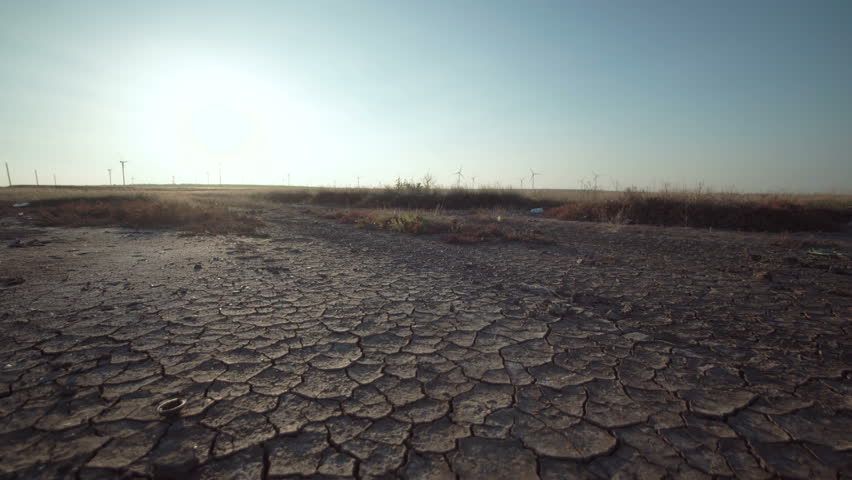 Desolate Landscape with Dry Land Stock Footage Video (100% Royalty-free ...