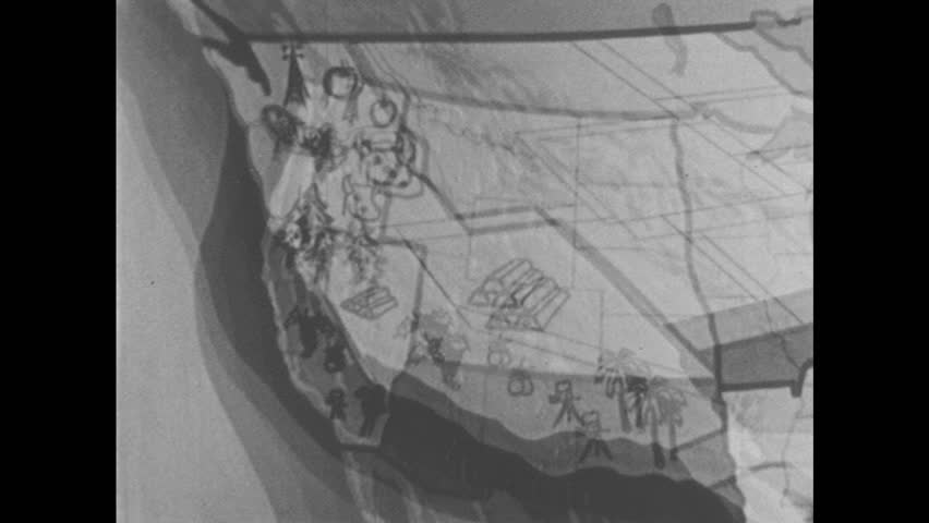 1950s: United States: Map Shows Stock Footage Video (100% Royalty-free ...