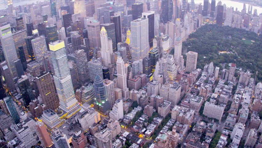 Aerial view of Central Park, Upper East Side and West Side Manhattan ...