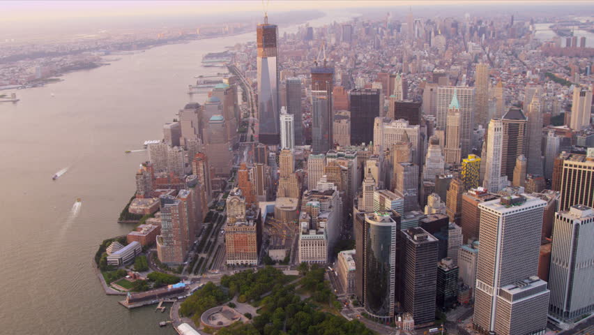 aerial view one world trade center Stock Footage Video (100% Royalty ...