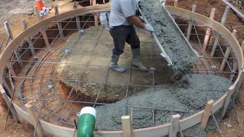 Pouring Concrete Base New Water Tank Stock Footage Video (100% Royalty ...