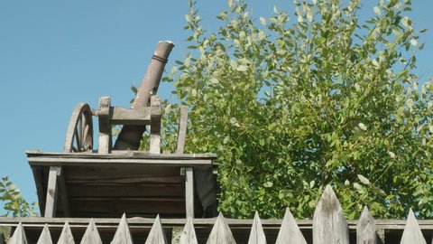 Wooden Model Gun Blue Sky Green Stock Footage Video (100% Royalty-free ...