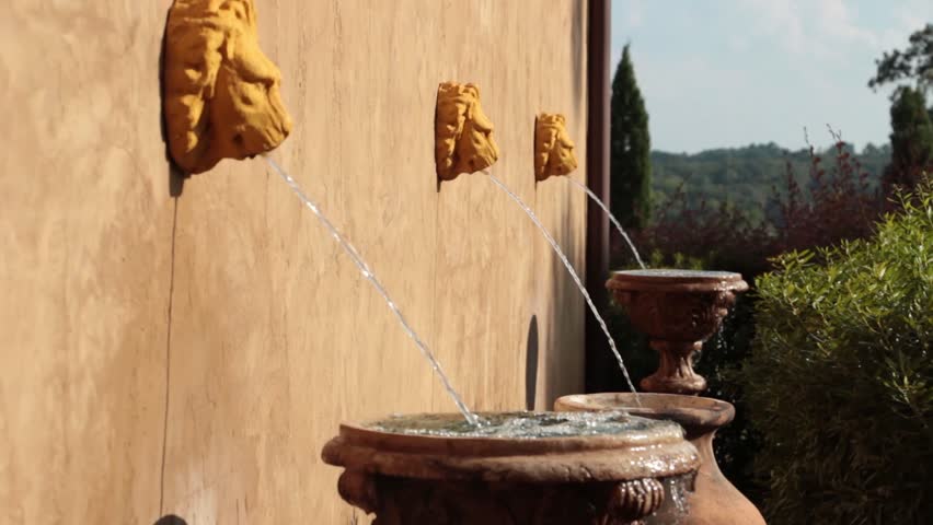 lion head water fountains spitting Stock Footage Video (100% Royalty ...