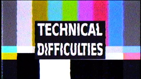 Test Pattern Moving Text Technical Difficulties Stock Footage Video ...