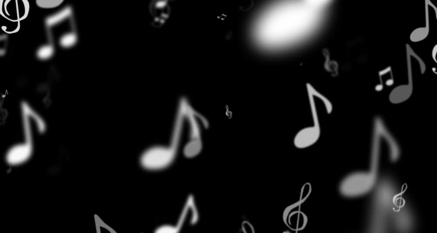 animated music notes move vertically black Stockvideoklipp (helt ...