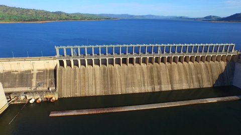 Aerial View Hume Dam Lake Hume Stock Footage Video (100% Royalty-free ...