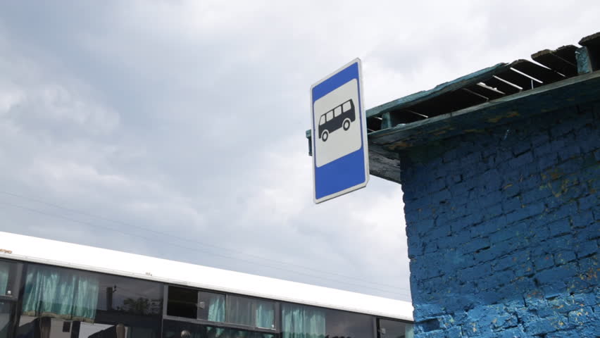 bus stop sign russia Stock Footage Video (100% Royalty-free) 32586652 ...