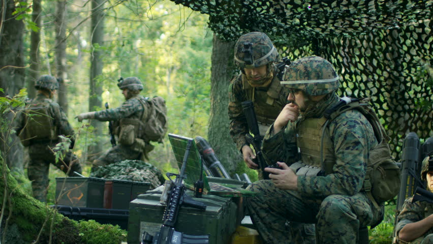 Military Staging Base, Officer Gives Stock-video (100 % royaltyfri ...