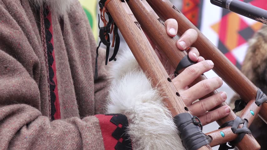 Playing the Chukchi Musical Wind Stock Footage Video (100% Royalty-free ...