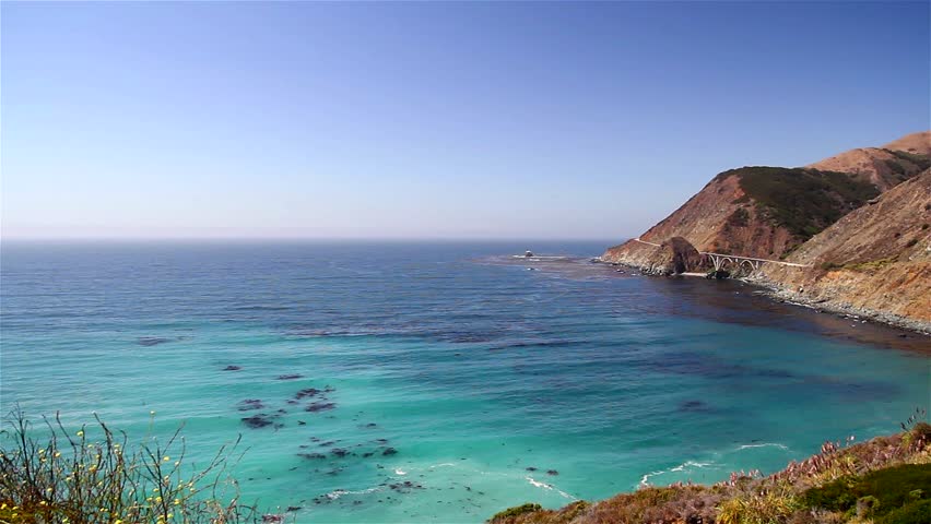 Beautiful Pacific Ocean Coastline, Big Stock Footage Video (100% ...