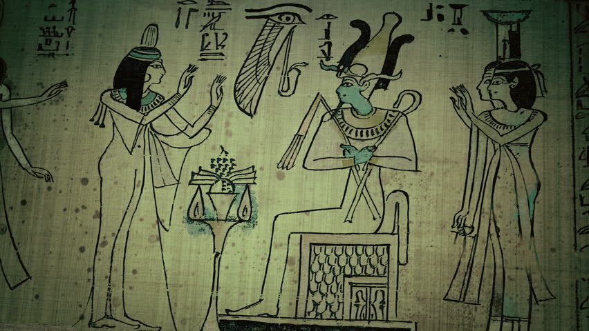 magic animated illustration egyptian manuscript osiris Stock Footage ...